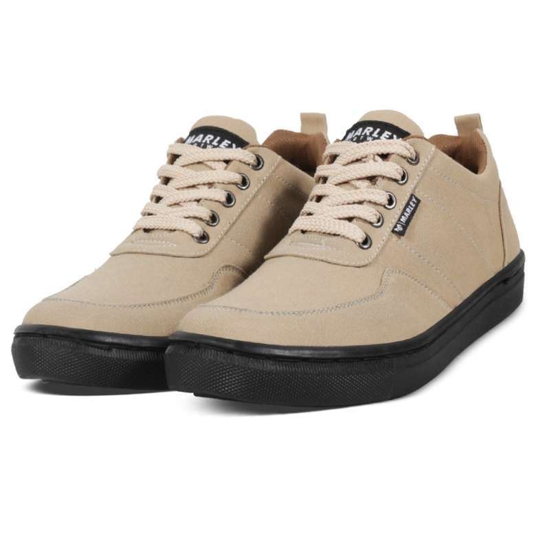 Promo Sepatu Kets Pria Casual Sneakers Kerja - Owen 07 Krem Bahan Canvas Diskon 27% Di Seller ...