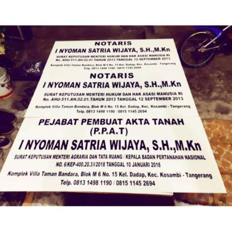 Promo Ori Papan Nama Notaris Ppat Advokad Dan Lainya #gratisongkir ...