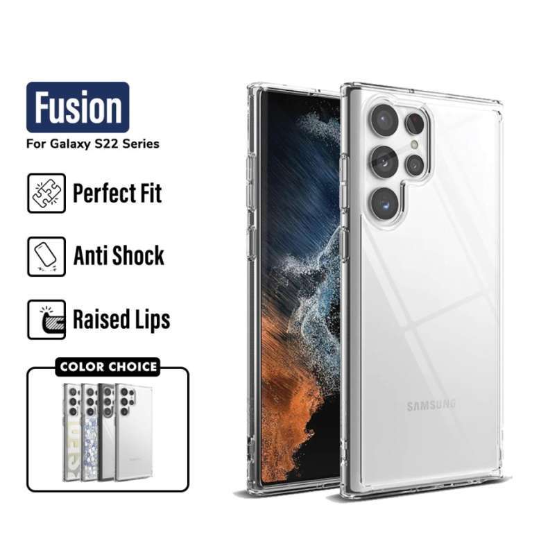 Promo Case Samsung Galaxy S22 Ultra/ Plus Ringke Fusion Anti Crack ...