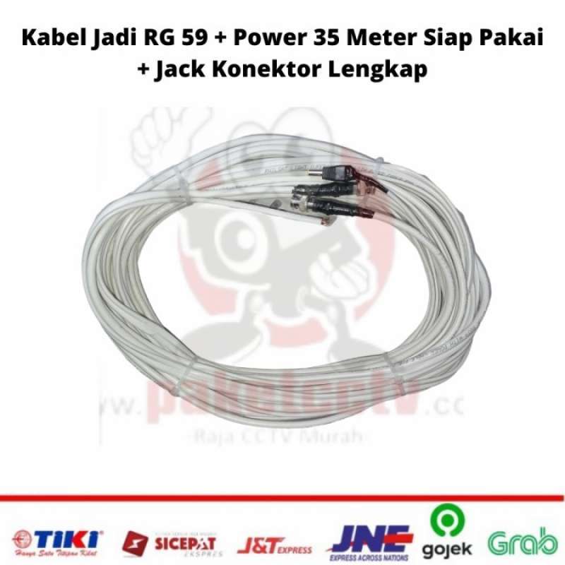 Promo Kabel Jadi Rg 59 + Power 35 Meter Siap Pakai + Jack Konektor Lengkap Diskon 23% Di Seller ...