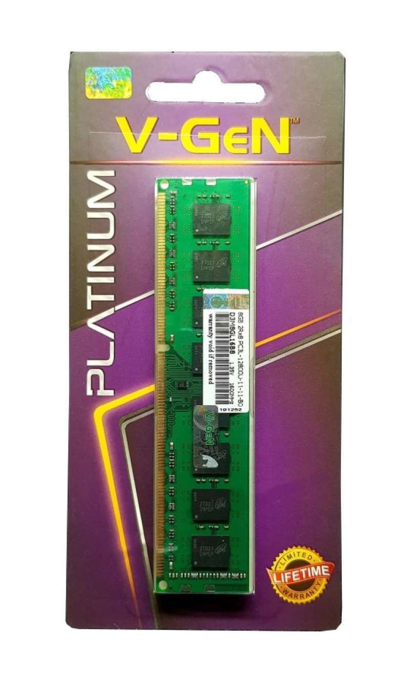 Promo Vgen Ram Ddr3 8gb Pc12800 1600mhz V-gen Longdimm Platinum Mem Pc ...