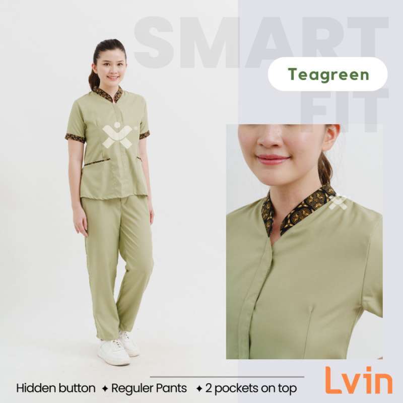 Jual Lvin Baju Seragam Suster Haira Batik Series / Nanny Uniform ...
