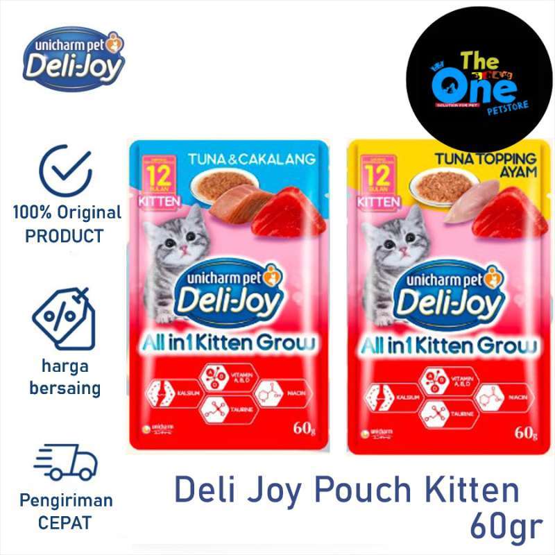 Jual Makanan Kucing Basah Deli Joy Kitten Pouch Makanan Kucing Premium ...