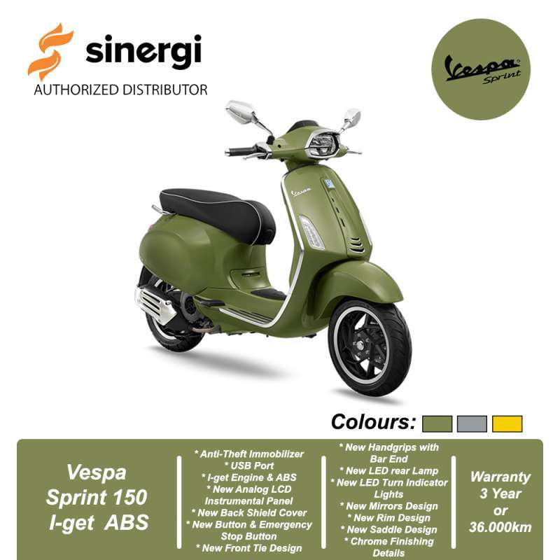 Jual Vespa Sprint 150 I-get Abs [off The Road] Sepeda Motor - Green ...