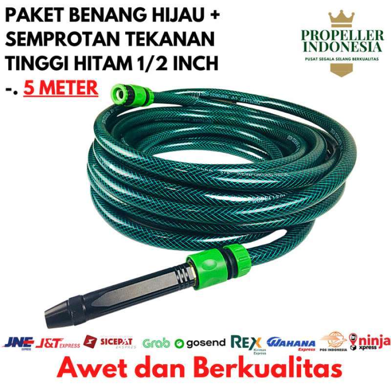 Jual Selang Air 1/2 Inch Benang Hijau Paket Semprotan Air Cuci Motor Hitam - 15 Meter Di Seller ...