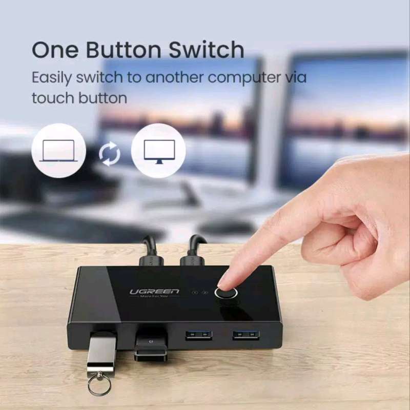Promo Ugreen Usb Switch Kvm 4 Port Usb3.0 Usb2.0 Sharing Adaptor For Printer Mouse Keyboard Hdd ...