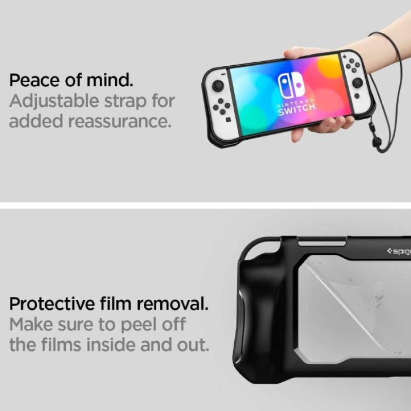 Promo Case Nintendo Switch Oled Spigen Rugged Armor Grip Cover Carbon ...