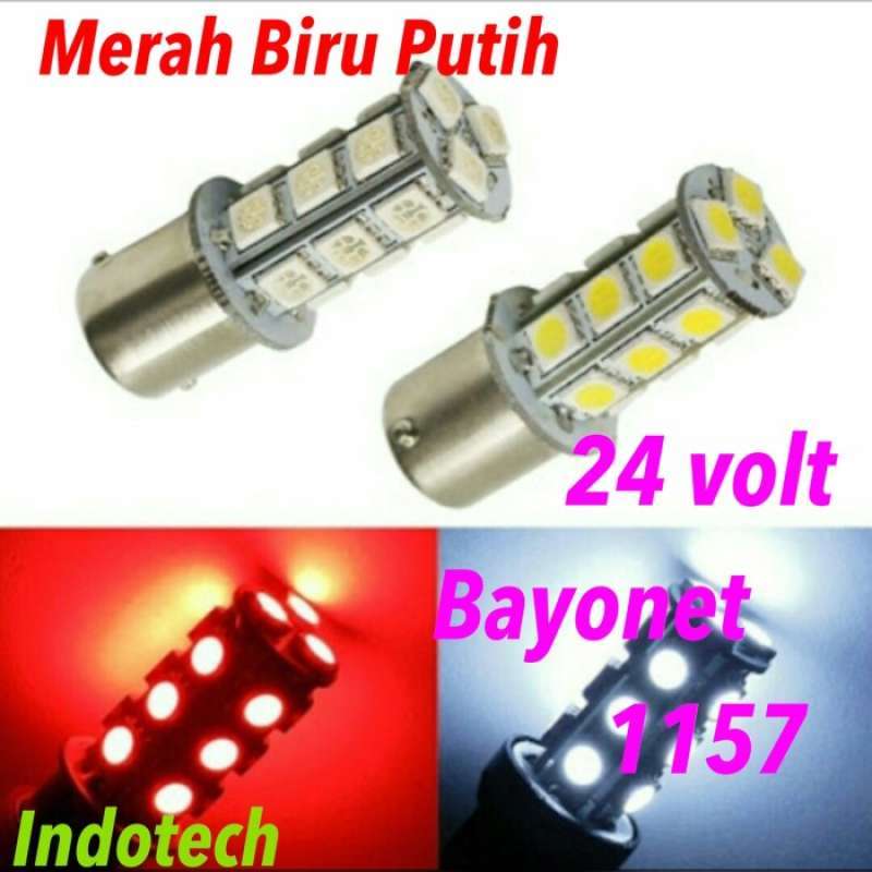 Promo Lampu Rem Bis Truk 24 Volt Kaki 2 Bayonet 1157 18 Led - Merah ...