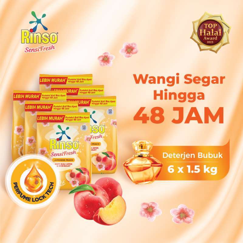 Promo Rinso Sensi Fresh Japanese Peach Detergent Bubuk [1.5 Kg] Isi 6 Pcs Diskon 20% Di Seller ...