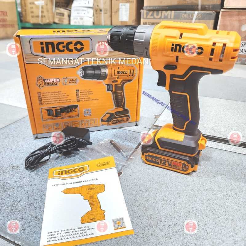 Jual Cdli1218 Cordless Drill Bor Baterai Besi Kayu 10mm 12v Ingco Cdli ...