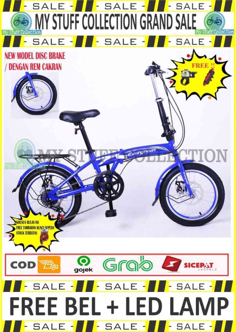 Promo Sepeda Lipat Evergreen Ukurn 16 Inch 7 Speed + Boncengan Model ...