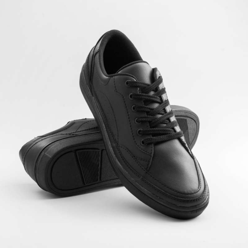 Promo Jose Full Black Sepatu Pria Hitam Polos Casual Kulit Distro ...