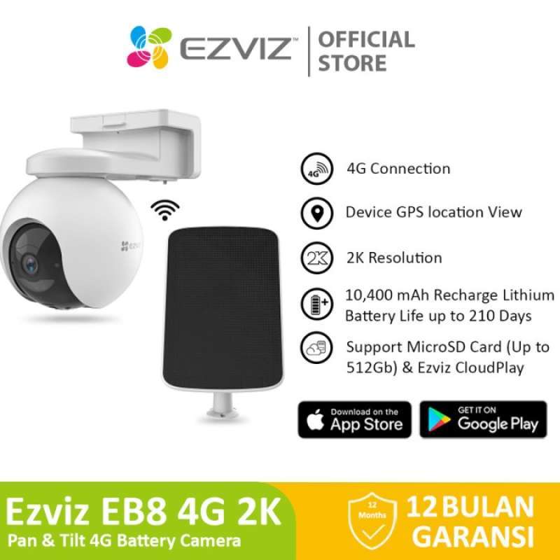Promo Ezviz Eb8 4g 2k Smart Home Ip Camera Outdoor Cctv + Solarpan Diskon 23% Di Seller ...