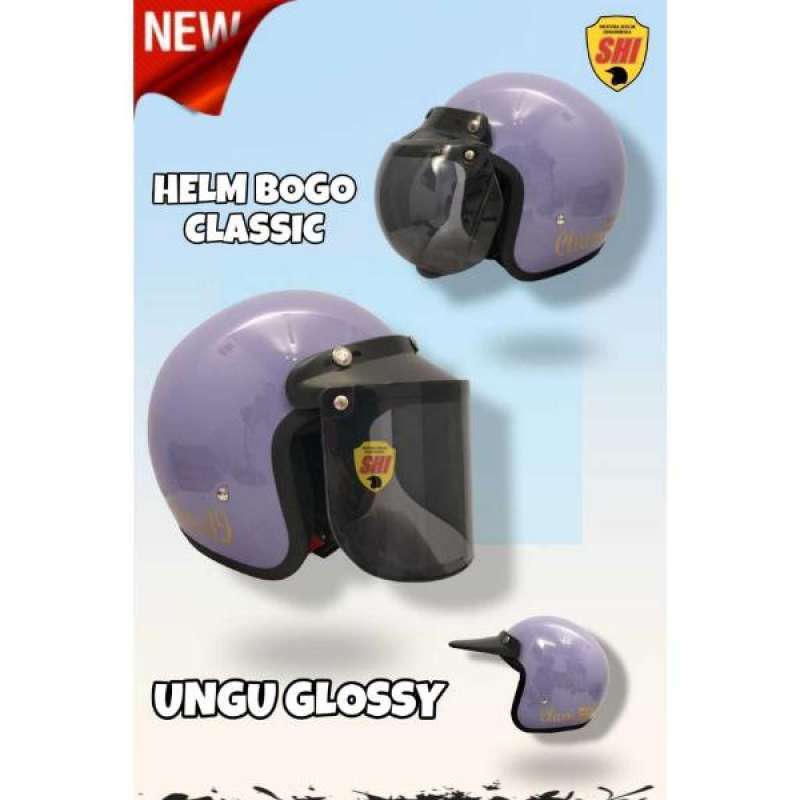 Jual Helm Bogo Dewasa Wanita Premium Cewek Cowok Sni - Cembung Ungu ...