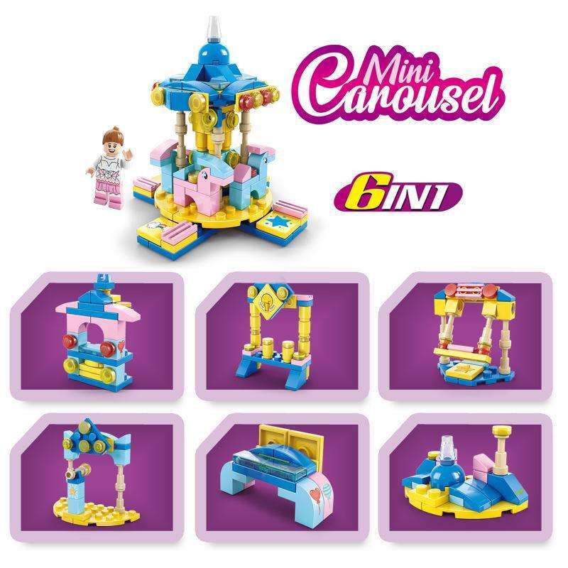 Jual Lele Brother Mainan Balok Susun Mini Carousel 6 In 1 Lego 159 ...