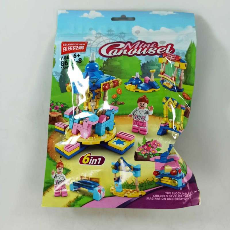 Jual Lele Brother Mainan Balok Susun Mini Carousel 6 In 1 Lego 159 ...
