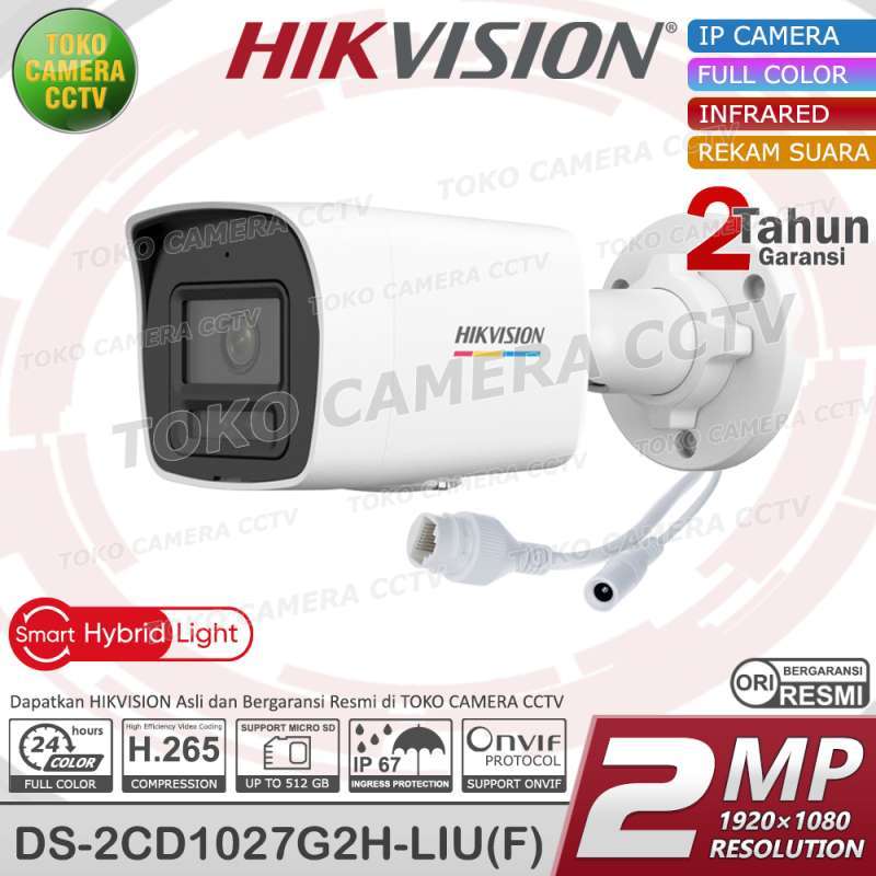 Jual Ip Camera 2mp Hikvision Ds-2cd1027g2h-liuf Ip Kamera Bullet Poe ...