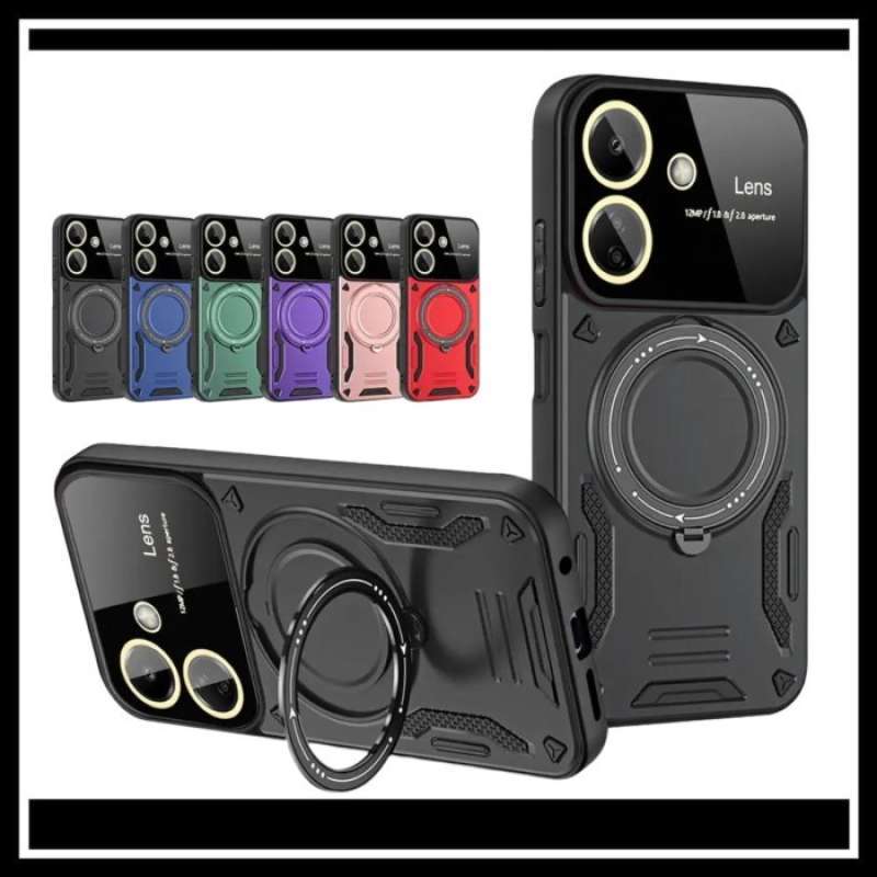 Promo Xiaomi Poco C65 Armor Lens Magnetic Original Case Hard Casing ...