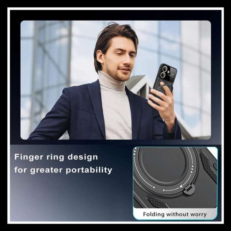 Promo Xiaomi Poco C65 Armor Lens Magnetic Original Case Hard Casing ...