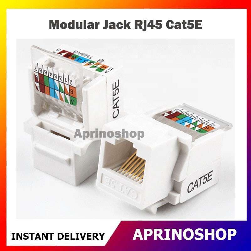 Jual Modular Jack Rj45 Cat5e Network Toolless Tool-less Keystone Lan Female Di Seller Aprinoshop ...