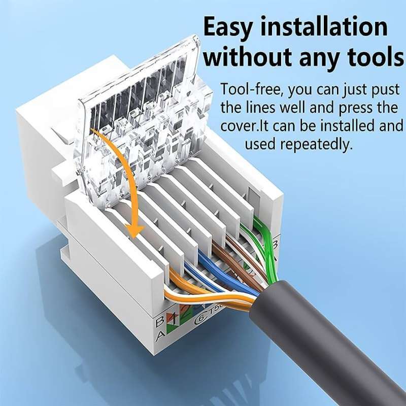 Jual Modular Jack Rj45 Cat5e Network Toolless Tool-less Keystone Lan Female Di Seller Aprinoshop ...