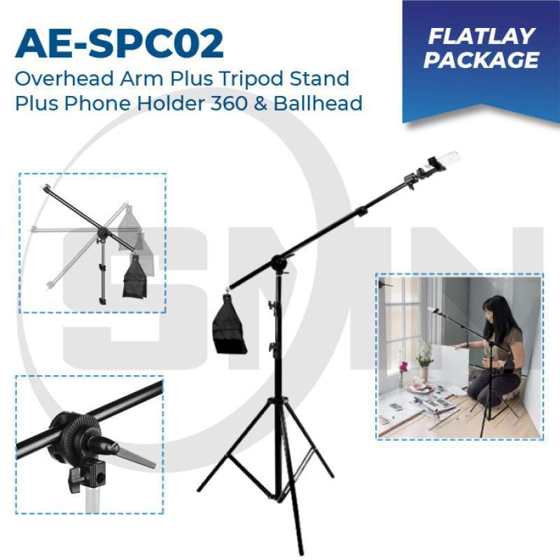 Jual Overhead Arm Plus Tripod Stand Ae Spc02 Plus Phone Holder 360 Di ...