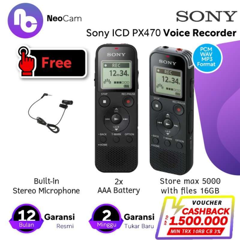 Jual Sony Icd Px470 Digital Voice Recorder / Px 470 Perekam Suara - Acc ...