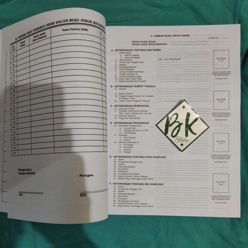 Promo Ori Buku Induk Register Peserta Didik Siswa Jengjang Smp K13 ...