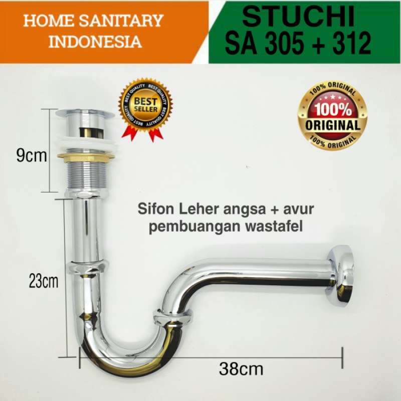 Promo Stuchi Sa 305 + 312 Sifon Pembuangan Wastafel P Trap Leher Angsa ...