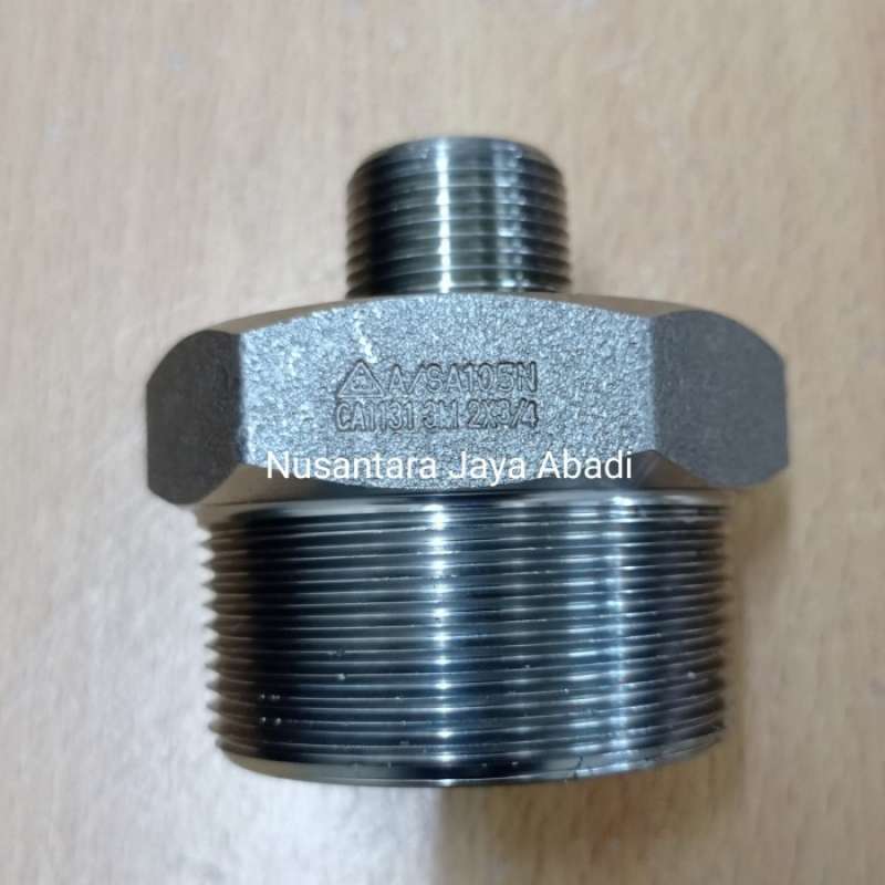 Promo Double Nepel Reducer Besi A105 3000 Psi Npt 2 X 3/4 Inchi Diskon ...