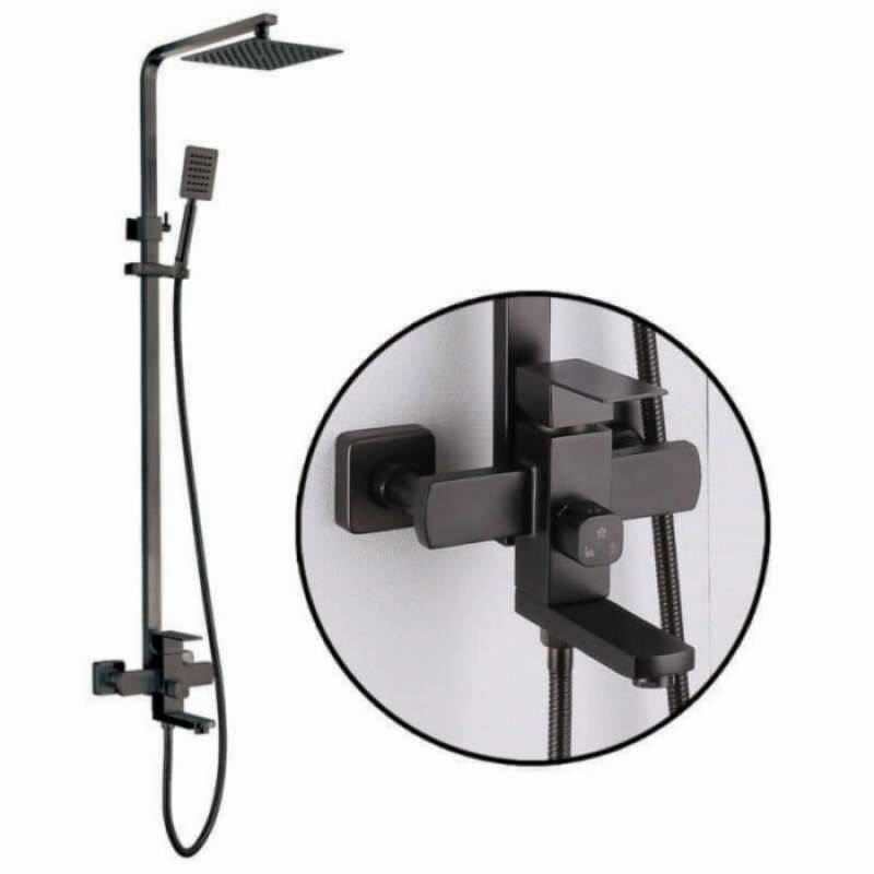 Promo Shower Tiang Panas Dingin Hitam/ Shower Kamar Mandi Mixer Black Diskon 23% Di Seller Riade ...