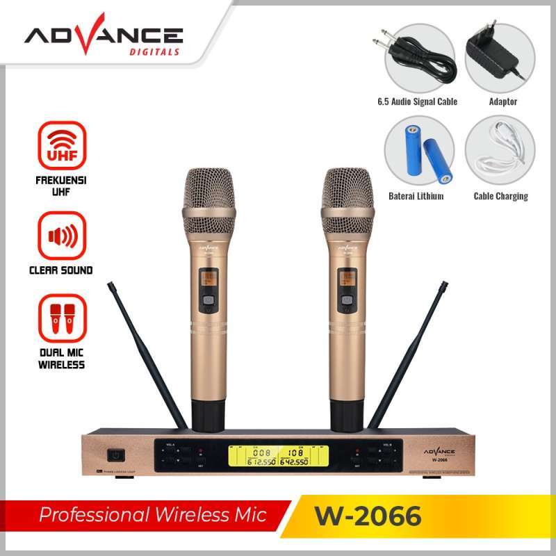 Promo Advance Mic W2066 Wireless Profesional Microphone Double Premium ...
