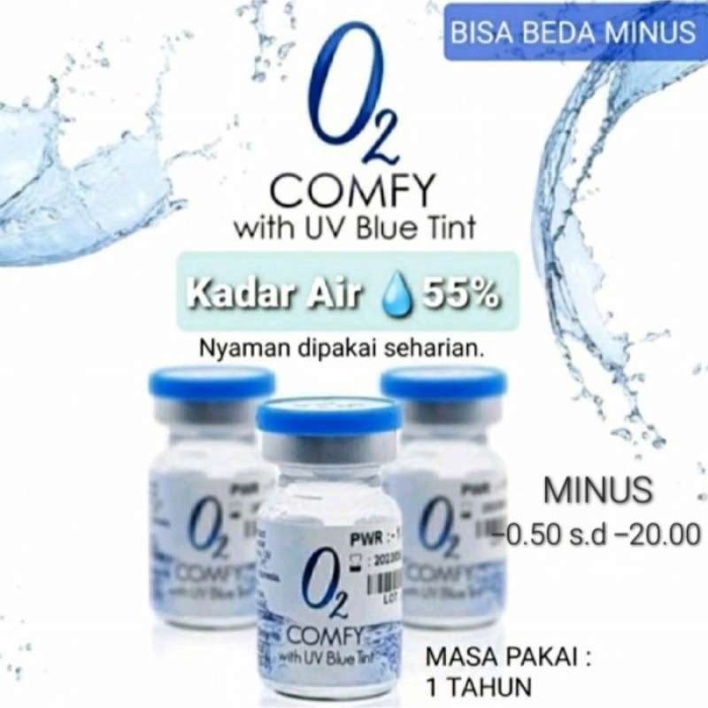 Promo Softlens Bening Tahunan O2 Comfy Minus Tinggi(s/d-15.00)bisa Beda ...
