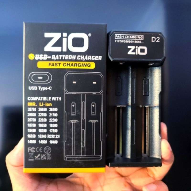 Jual Charger Zio D2 18650 2 Slot Dual Baterai Charger Fast Charging Di ...