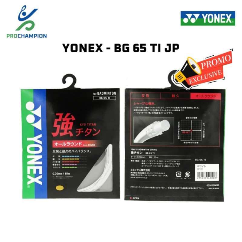 Promo Senar Badminton Bg 65 Ti/bg65ti/bg-65 Ti/titanium Made In Jepang ...