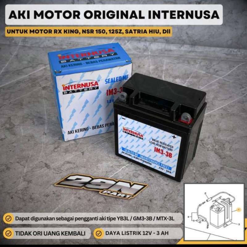 Jual Aki Accu Motor Kering Merk Internusa Universal Motor Rx King Ninja ...