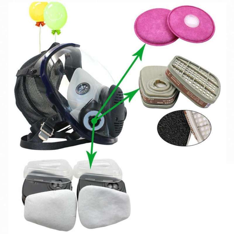 Jual Masker Respirator Gas Mask Full Face N95 2011 Cotton Filter 6800 ...