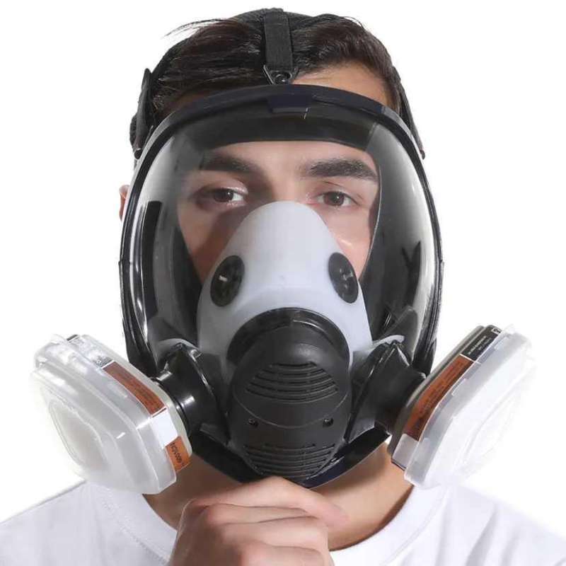 Jual Masker Respirator Gas Mask Full Face N95 2011 Cotton Filter 6800 ...