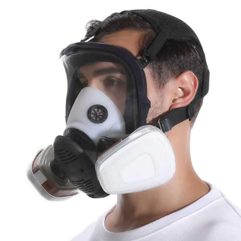 Jual Masker Respirator Gas Mask Full Face N95 2011 Cotton Filter 6800 ...
