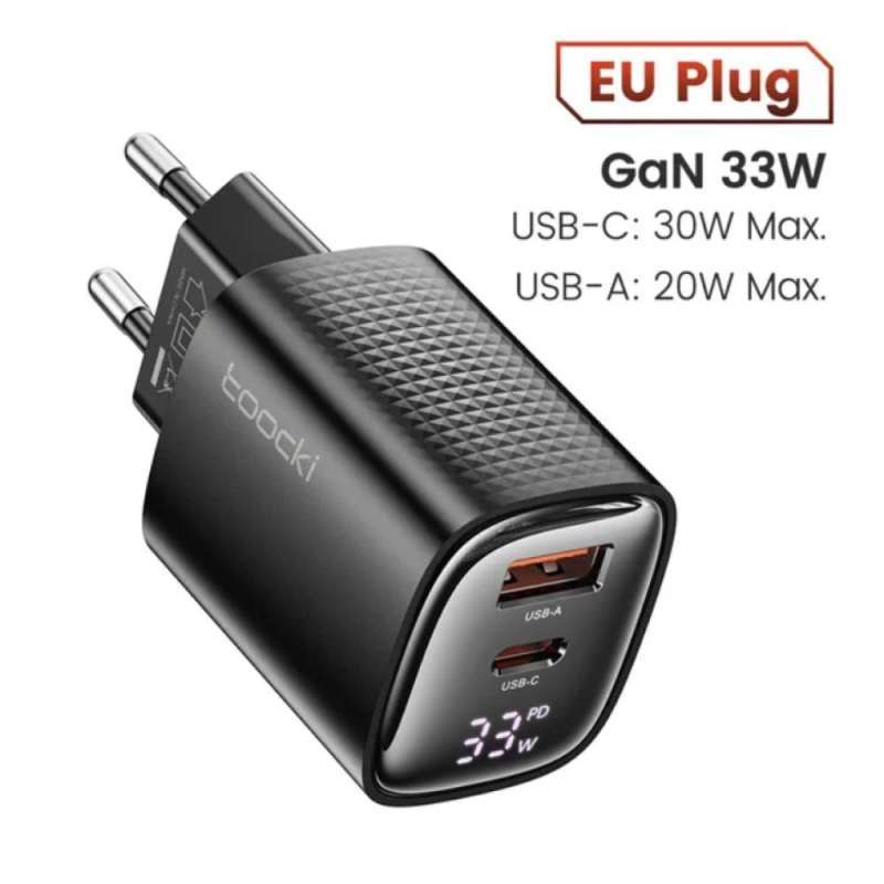Jual Kepala Charger Usb Fast Charging Dual Port Pd Qc3.0 Gan 33w Tct33a-xrb01 Type Port Carger ...