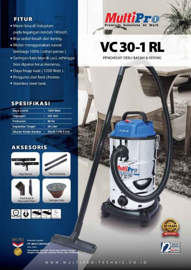 Promo Vacuum Cleaner 3 In 1 Mesin Sedot Debu 30 Liter Multipro Vc 30-1md Promo - Multipro 30l Rl ...