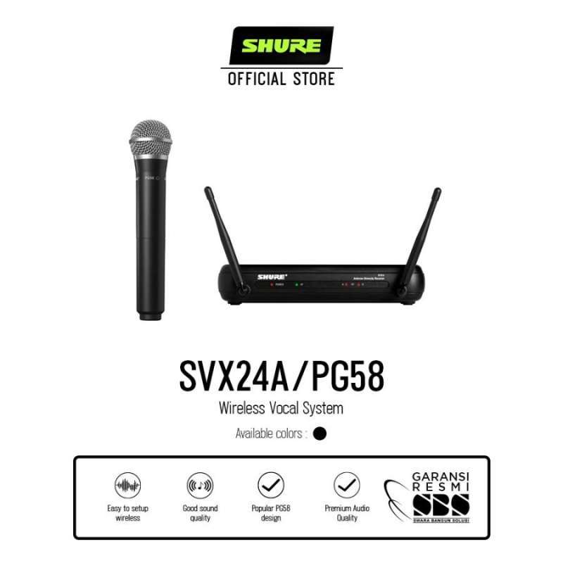 Jual Shure Svx24a/pg58 Wireless Microphone Diversity Handheld System Di ...