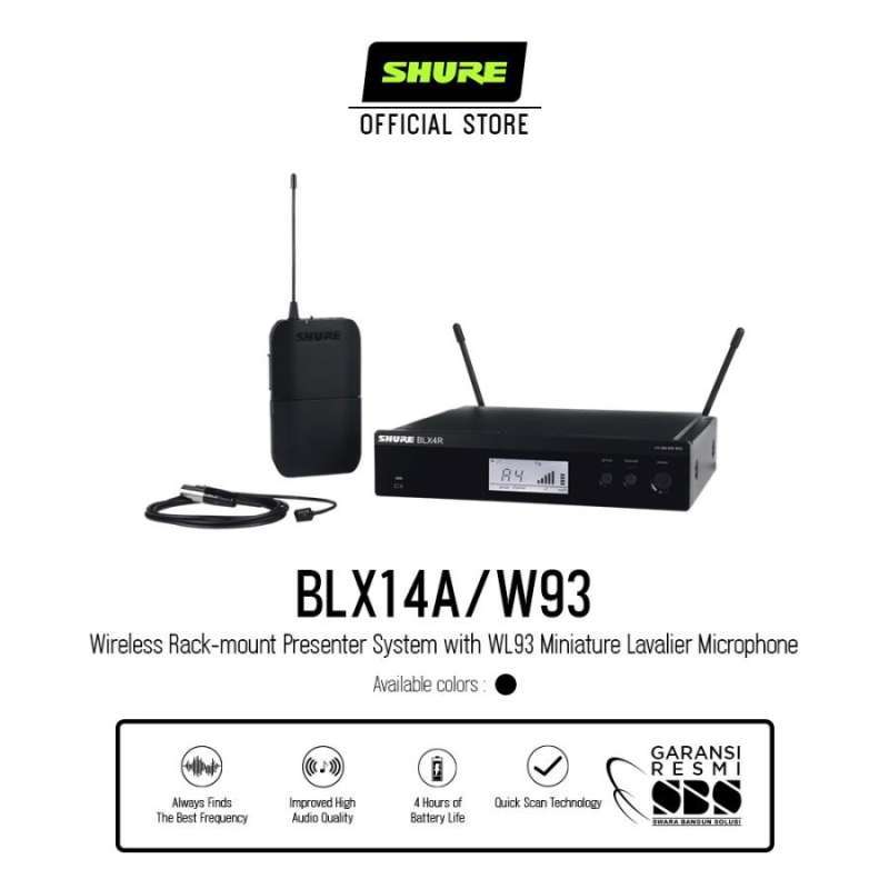 Jual Shure Blx14a/w93 Wireless Microphone, Lav System With Wl93 - H8e Di Seller Swara Bangun ...