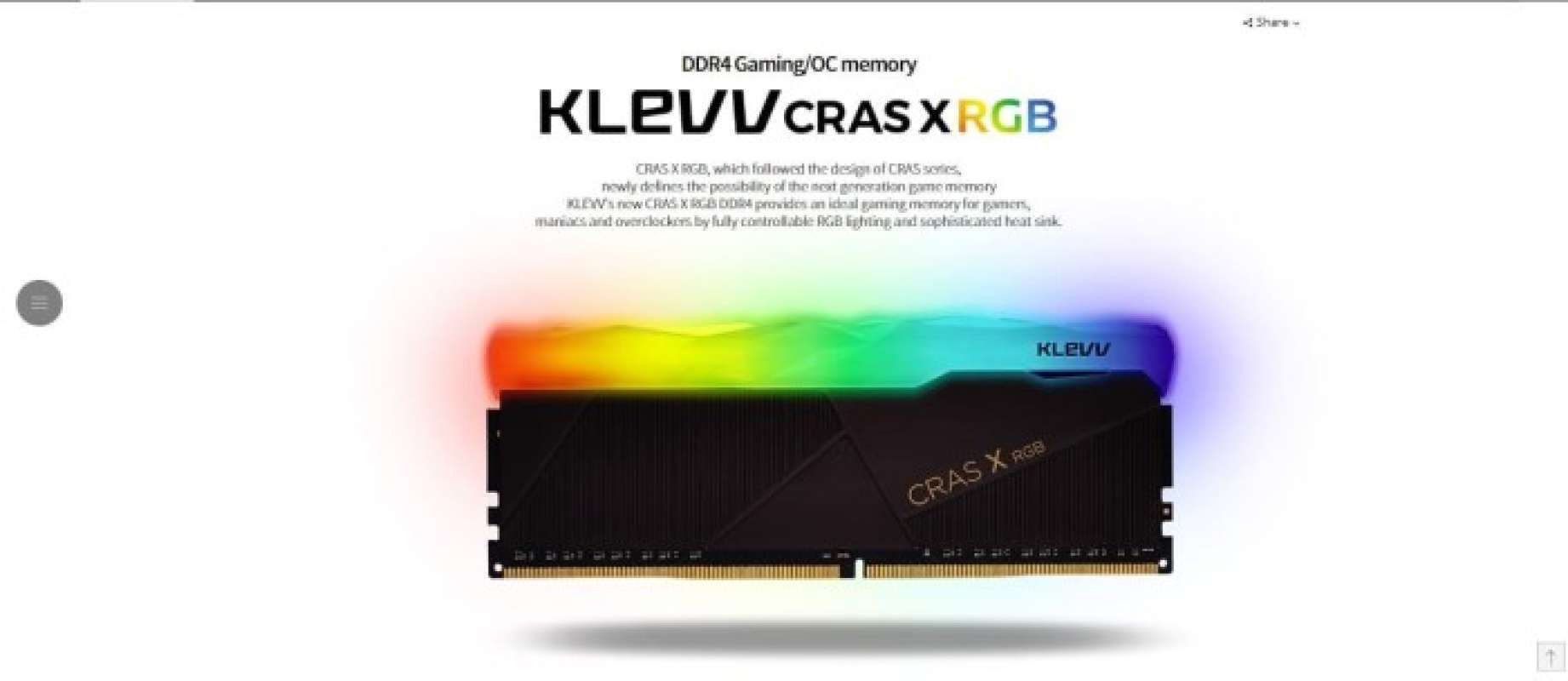 Promo Klevv Ddr4 Crass X Rgb Pc25600 3200mhz 16gb (2x8gb) Rgb Led Aura ...