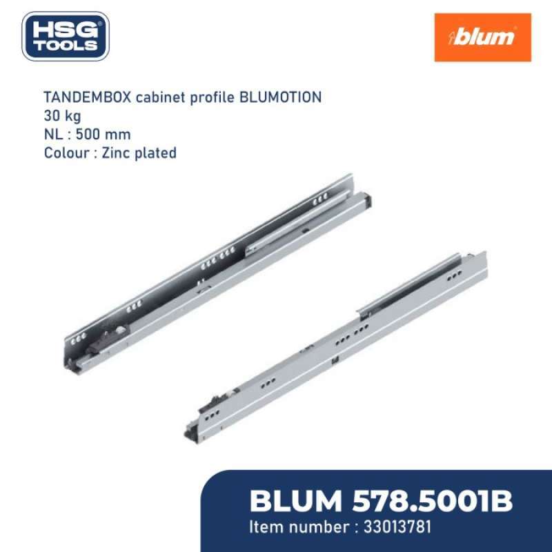 Promo Blum Rel Laci 578.5001b Tandembox Blumotion Runner Set-30kg Nl=500mm New Diskon 15% Di ...