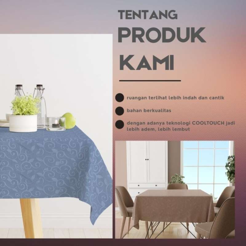 Promo Taplak/alas Meja Makan, Ruang Tamu Motif Embos Terbaru Lp - Grey ...