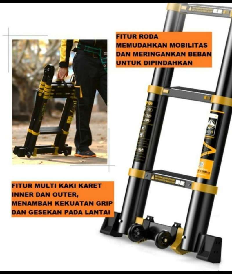 Jual Tangga Double Teleskopik Ladder Telescopic 2,3mx2,3m 2.3meter X 2. ...