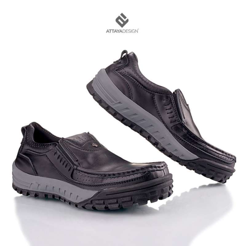 Jual Sepatu Slip On Pria Attaya Design Kulit Asli Pendek Tanpa Tali Gr4 ...