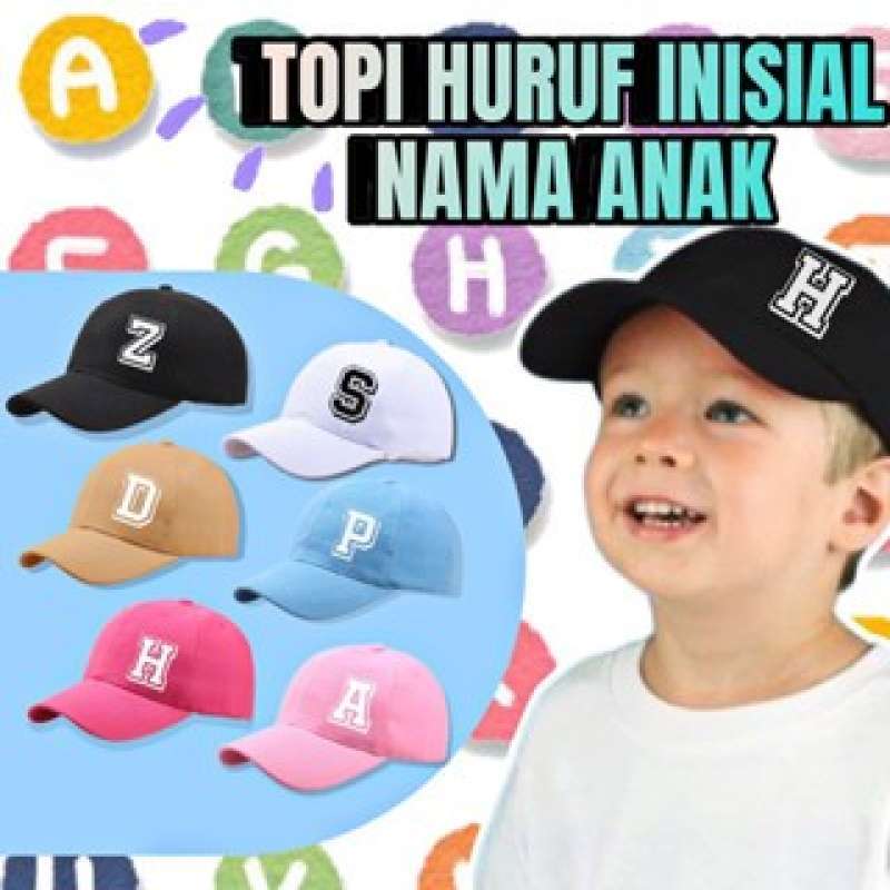 Jual Topi Huruf Inisial Nama Anak Fashion Anak Laki Laki Perempuan 1985 ...