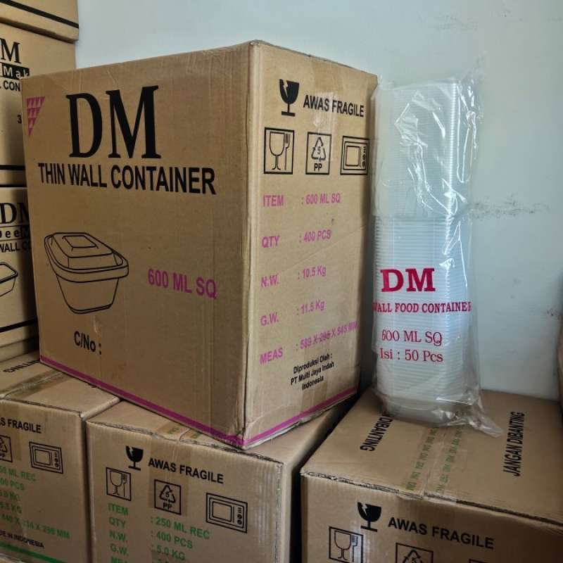 Promo Thinwall Dm Square 600 Ml Sq - Persegi Tinggi 600ml Sq - 400 Set ...